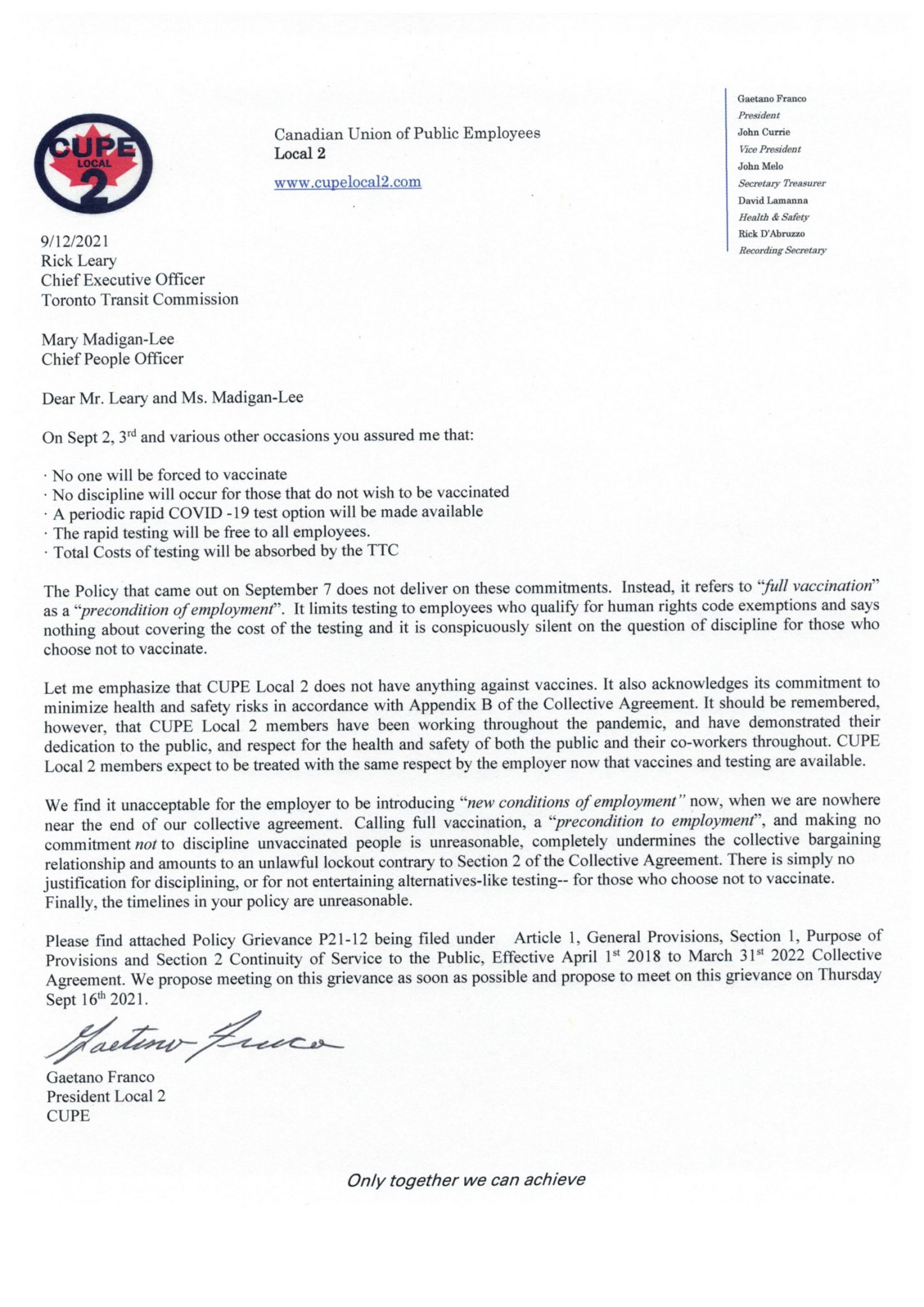 Cupe Local 2 | Canadian Union of Public Employees Toronto